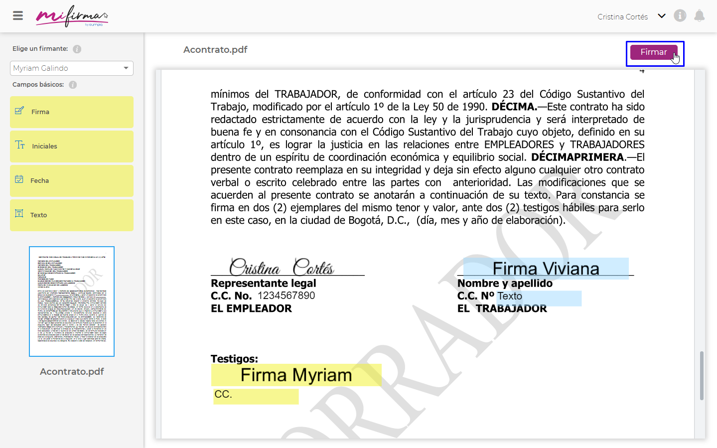¿Cómo firmar un documento en Mi Firma? (Otros y yo)